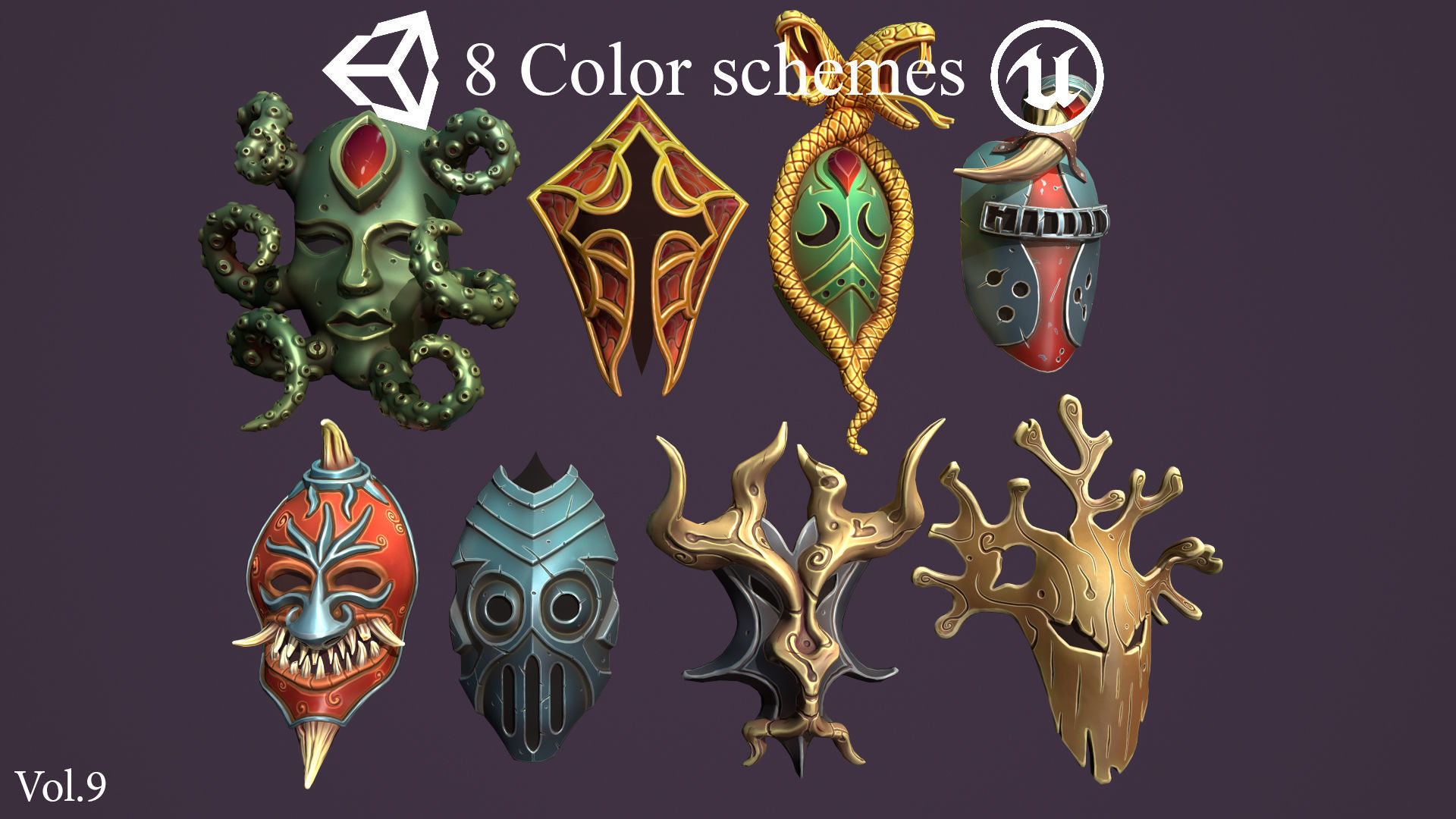 3D model Fantasy masks VR / AR / low-poly | CGTrader