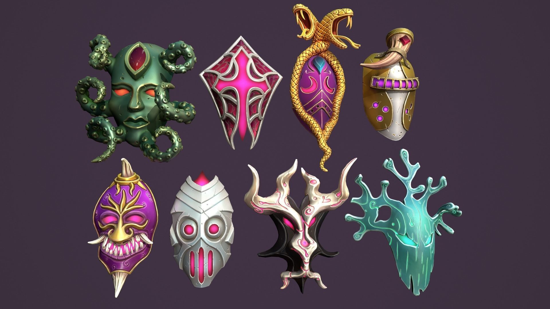 3D model Fantasy masks VR / AR / low-poly | CGTrader