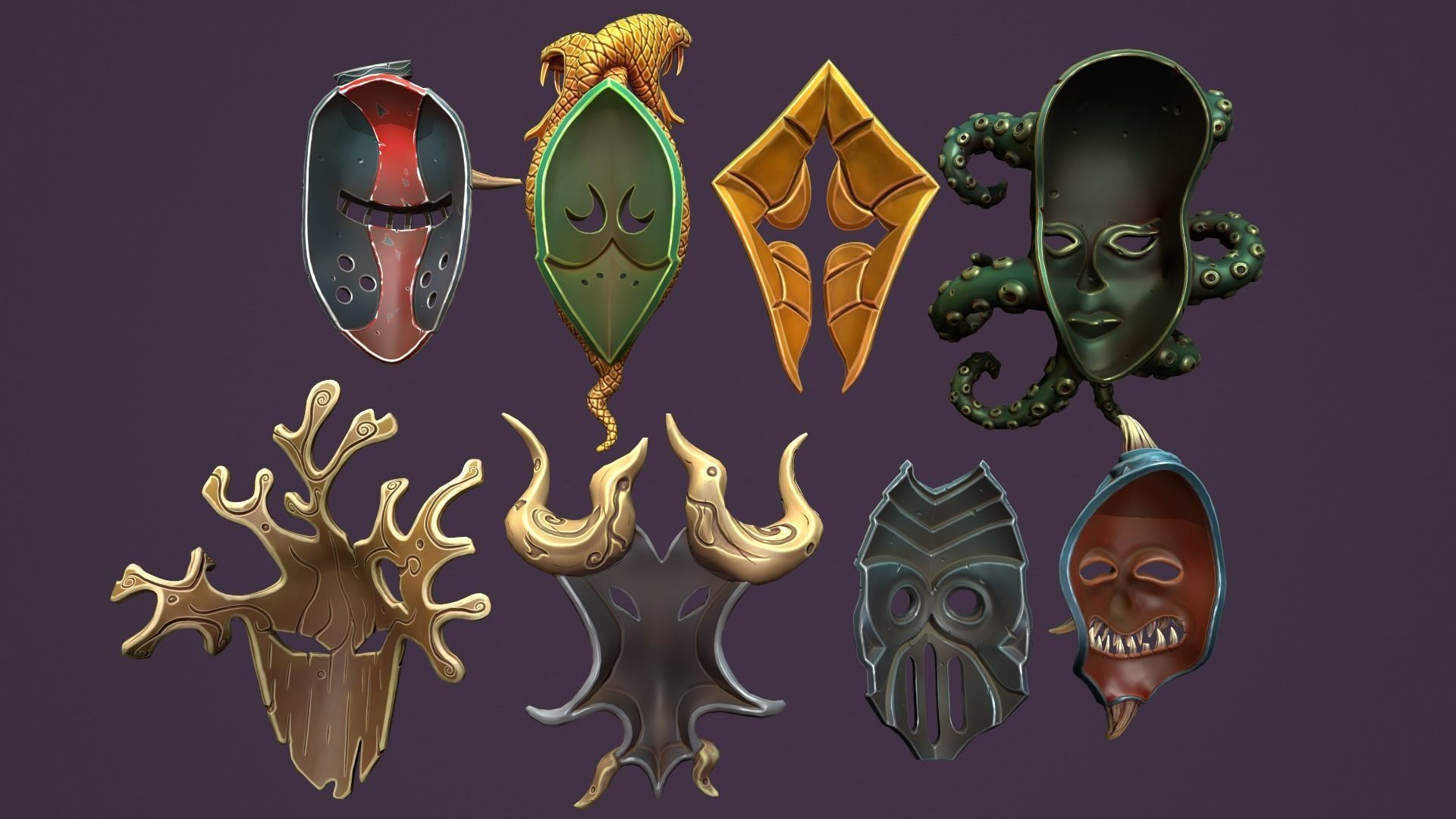 3D model Fantasy masks VR / AR / low-poly | CGTrader