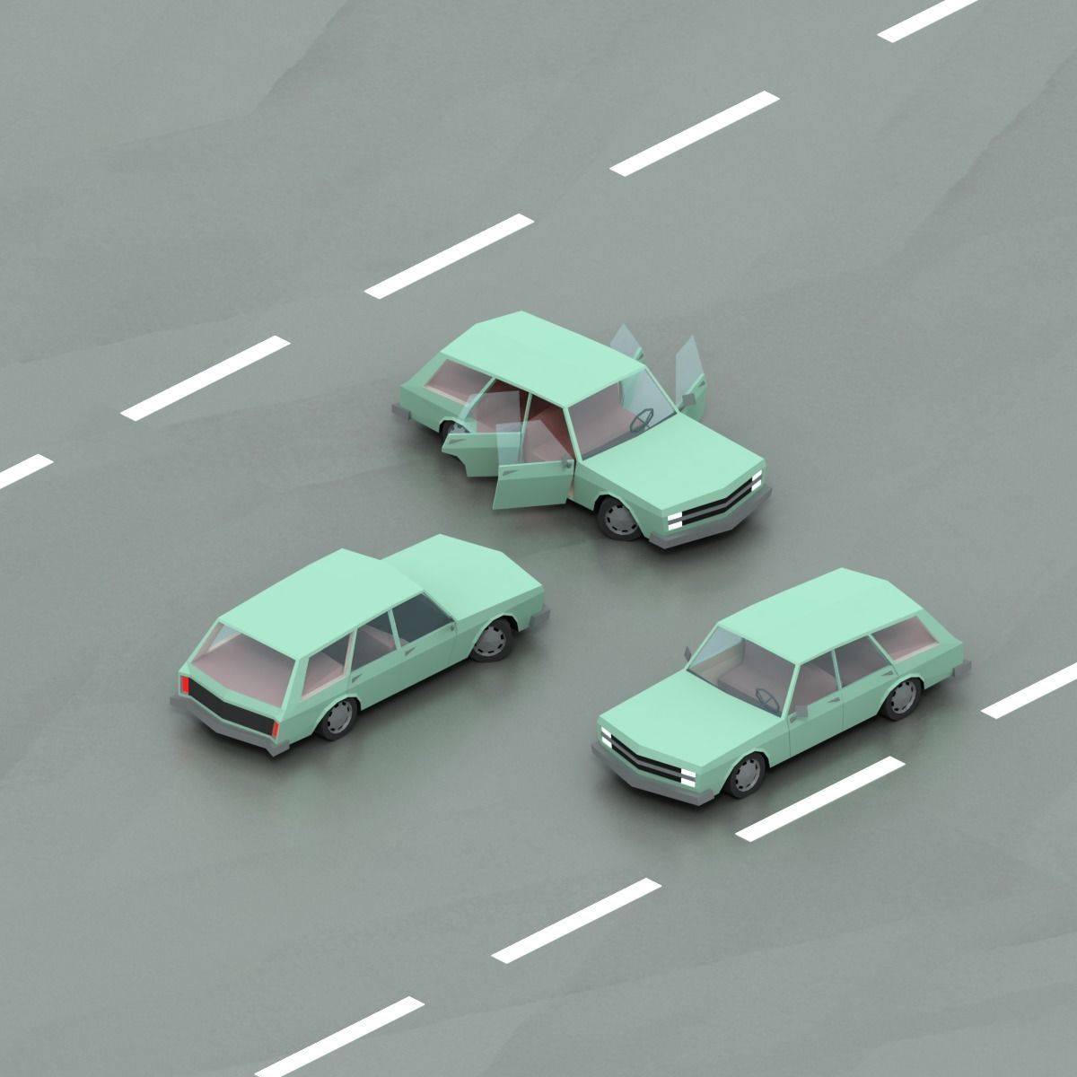 Stylized cartoon vehicle with interior free VR / AR / low-poly 3D model ...