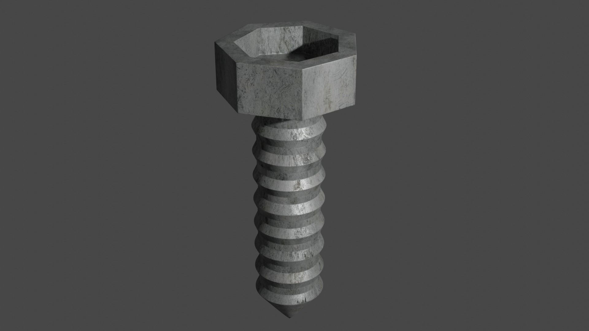High-poly Bolt screw free 3D model | CGTrader