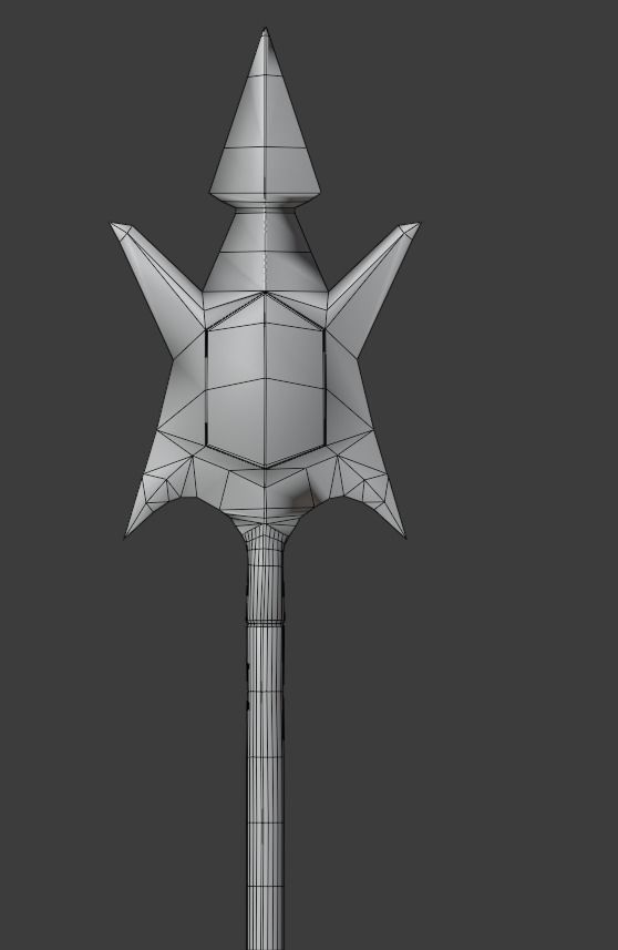 3D model Stylized spear with a gold plate VR / AR / low-poly | CGTrader