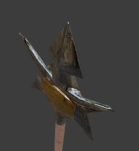 3D model Stylized spear with a gold plate VR / AR / low-poly | CGTrader