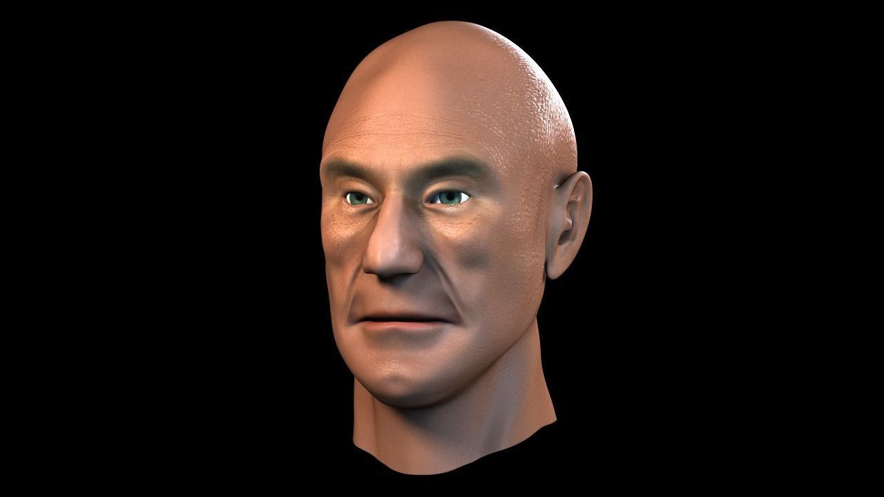 patrick stewart 3d model low poly high quality free VR / AR / low-poly ...