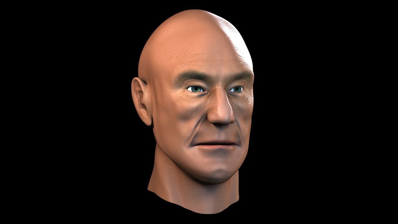 patrick stewart 3d model low poly high quality free VR / AR / low-poly ...