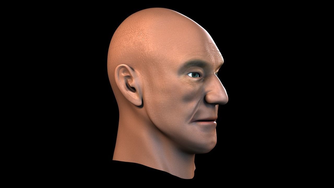 patrick stewart 3d model low poly high quality free VR / AR / low-poly ...