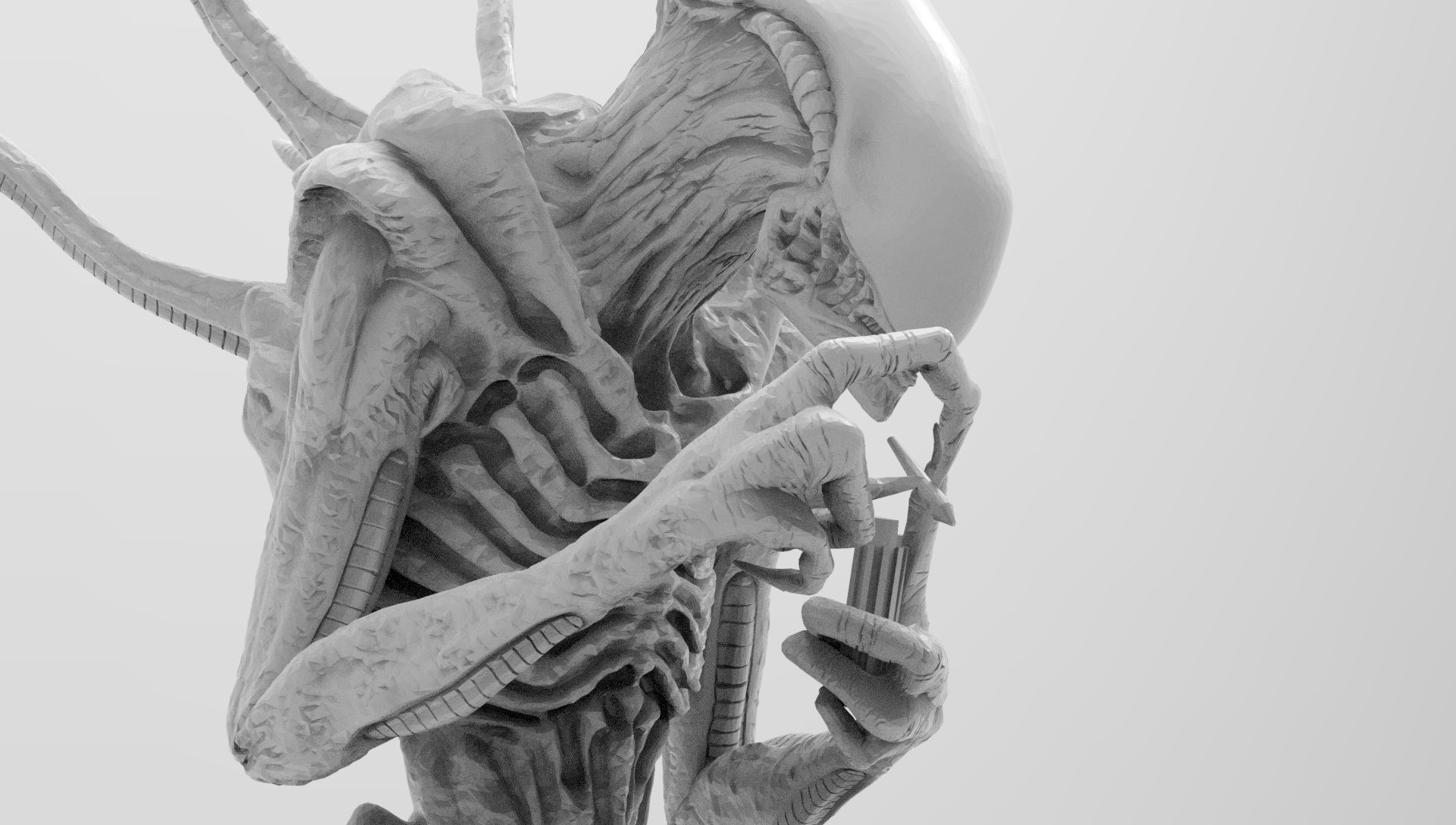 Alien Xenomorph Smoking Joint Tabaco Cigar 3D model 3D printable | CGTrader