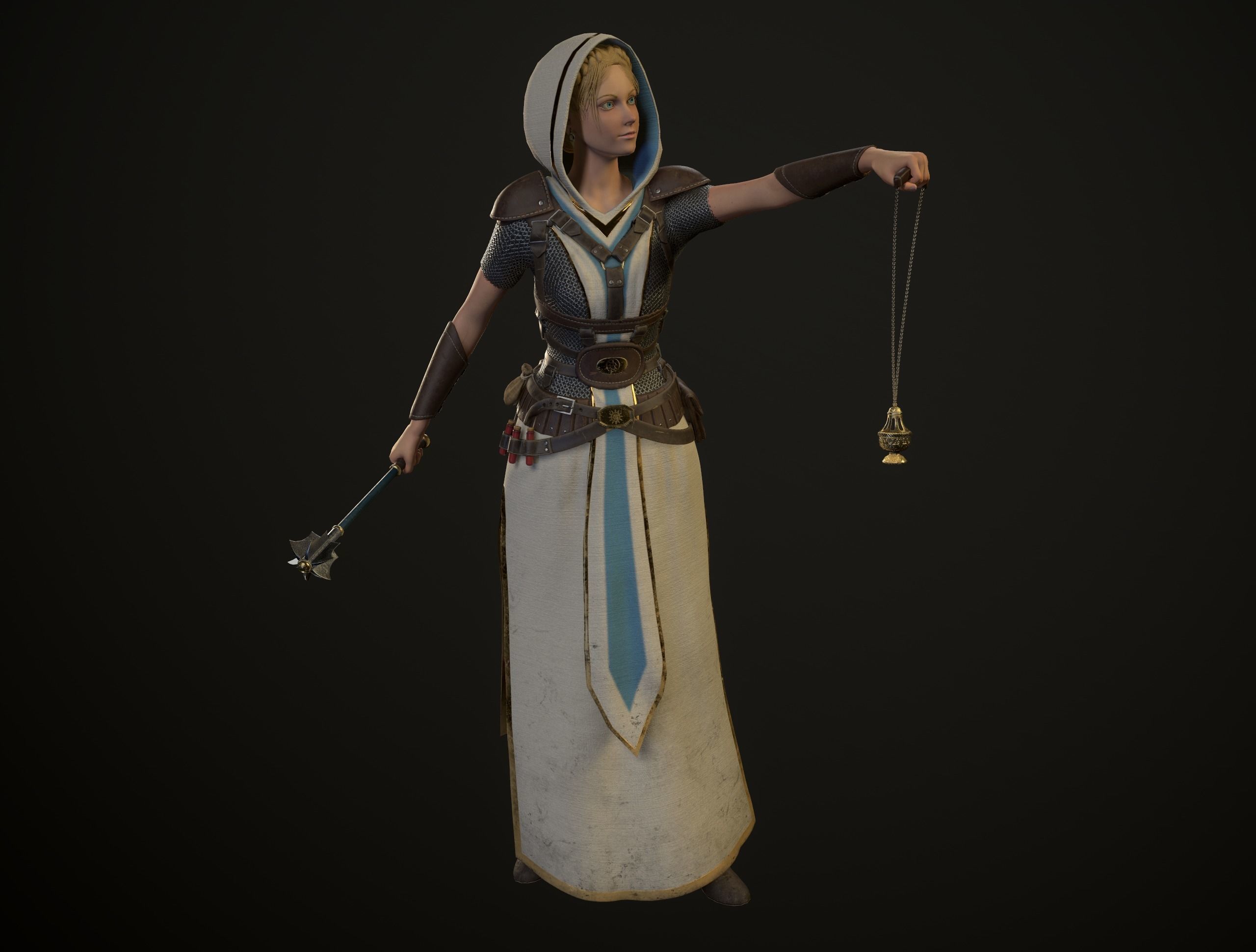 3D model DnD Cleric VR / AR / low-poly | CGTrader
