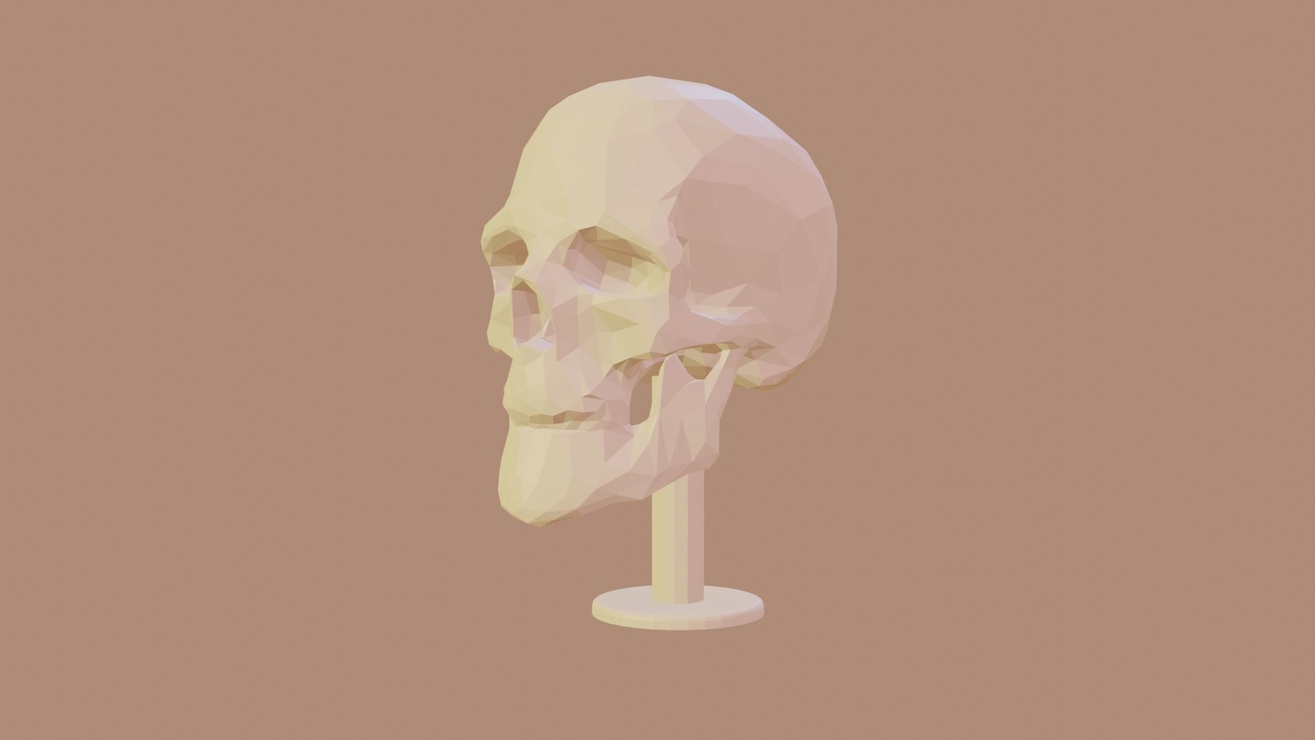 Low Poly Skull Ready For Printing Print Ready Human Skull Model free 3D ...