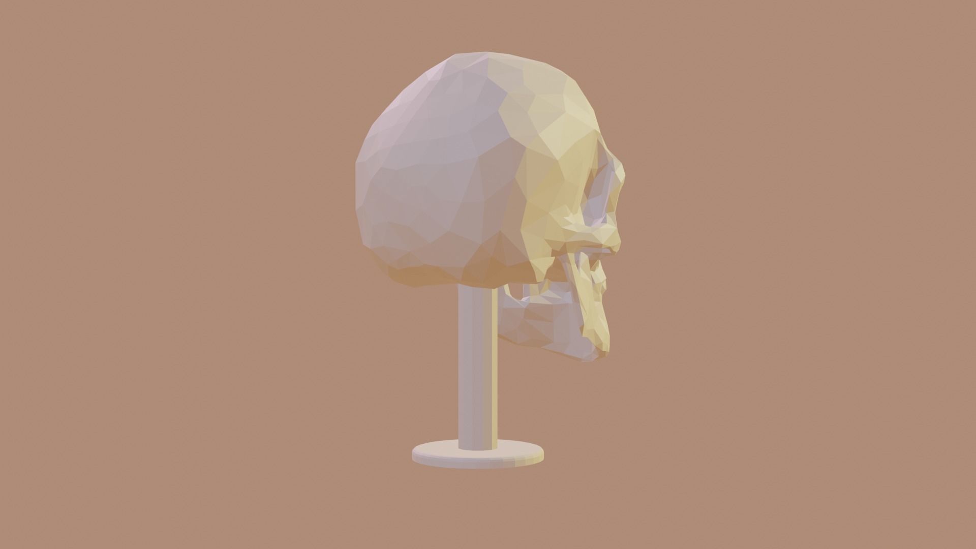 Low Poly Skull Ready For Printing Print Ready Human Skull Model free 3D ...