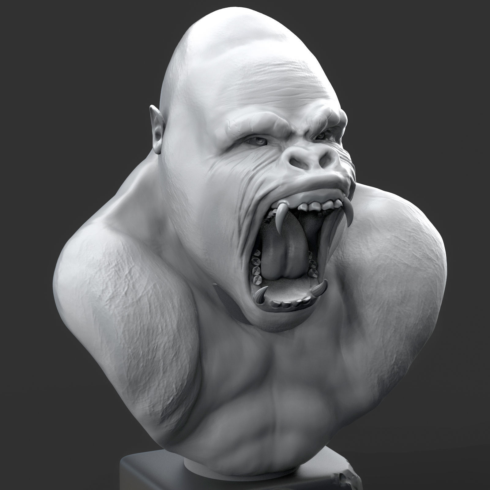 Gorilla Head Statue 2 3D model 3D printable | CGTrader