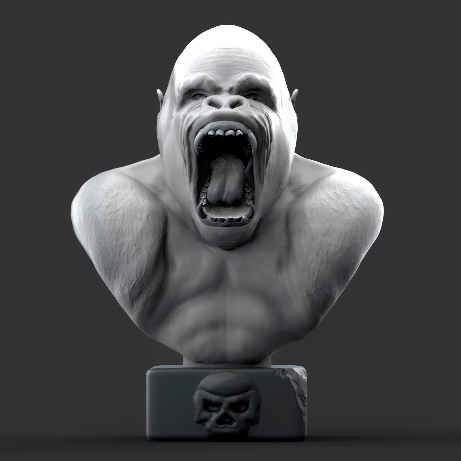 Gorilla Head Statue 2 3D model 3D printable | CGTrader