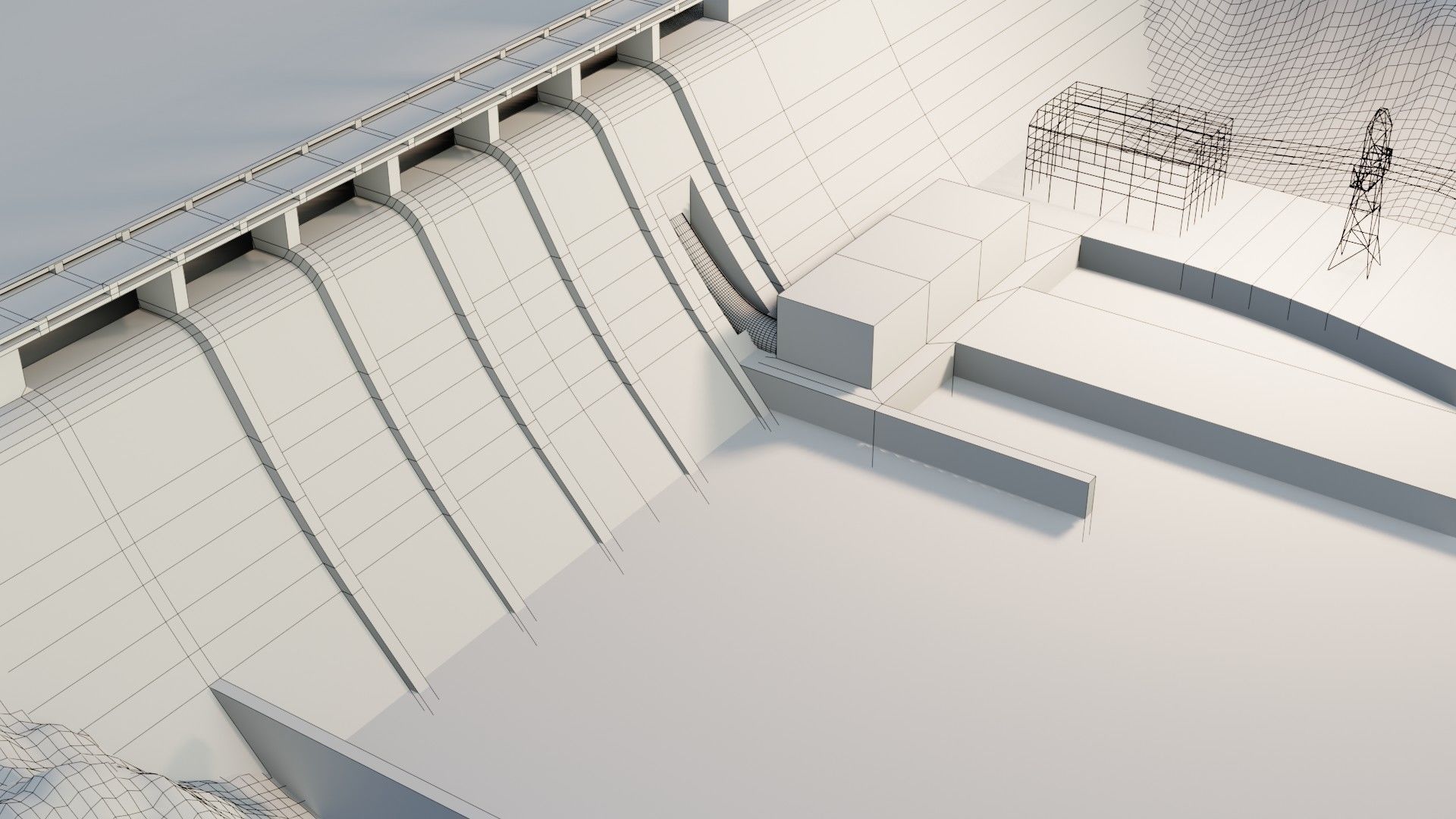 3D model Dam 3d model - Low Poly VR / AR / low-poly | CGTrader