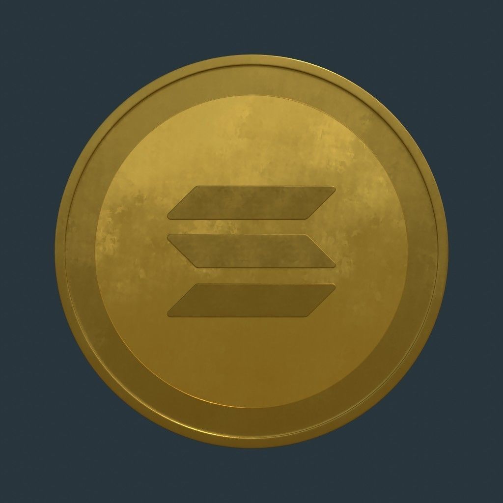 Solana SOL - Cryptocurrency Coin 3D model | CGTrader