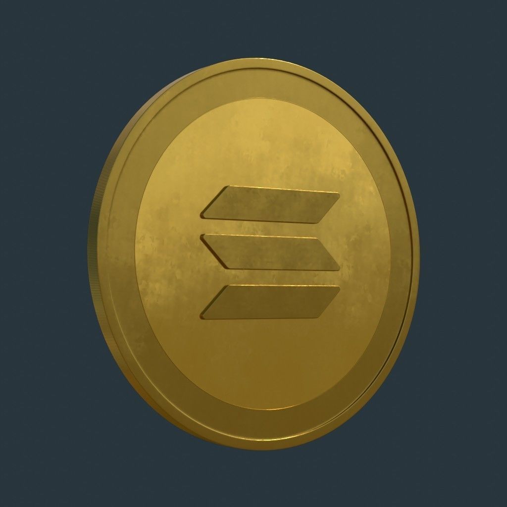 Solana SOL - Cryptocurrency Coin 3D model | CGTrader