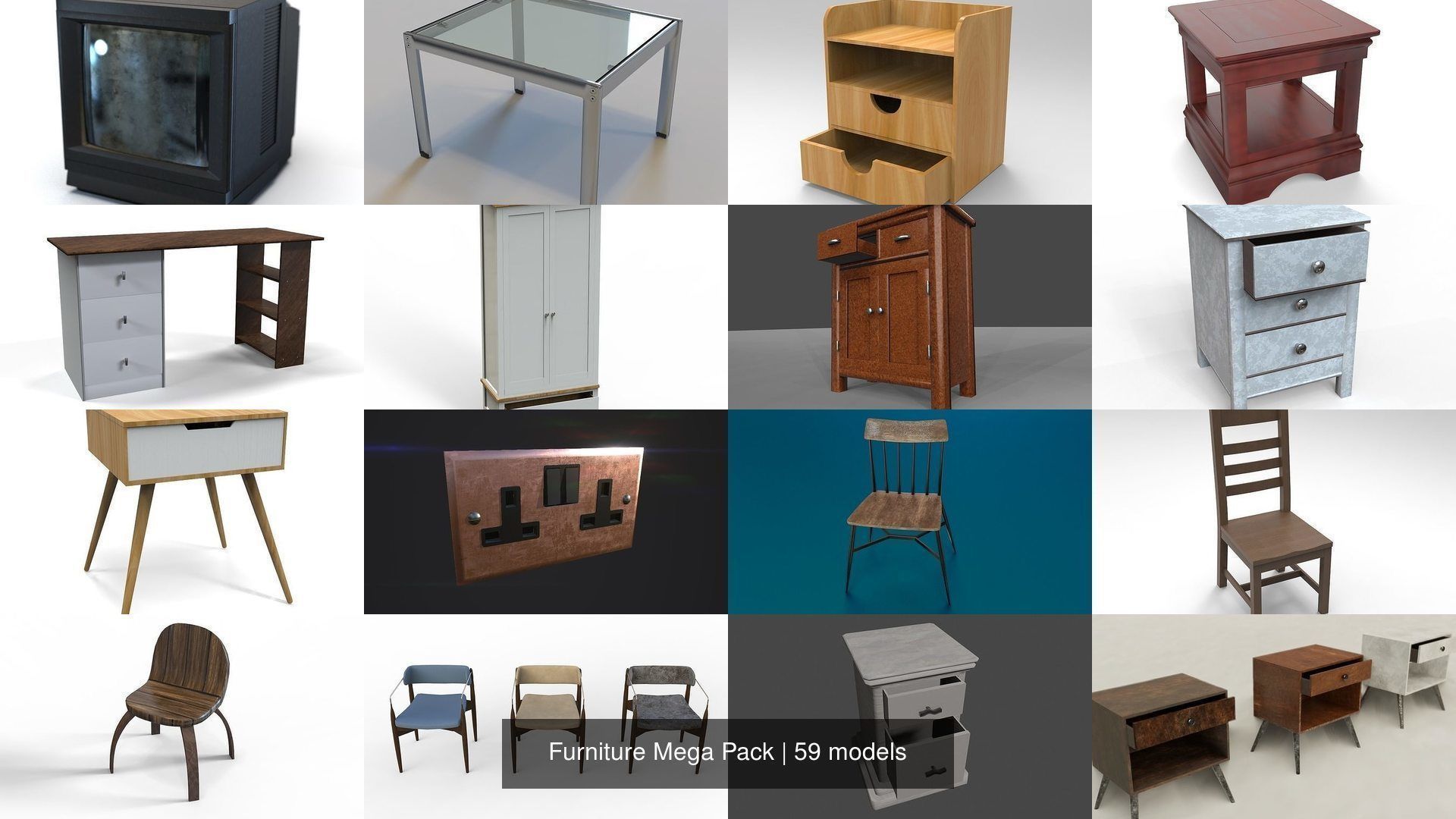 3D Model Collection Furniture 3D Model Mega Pack VR / AR / low-poly | CGTrader