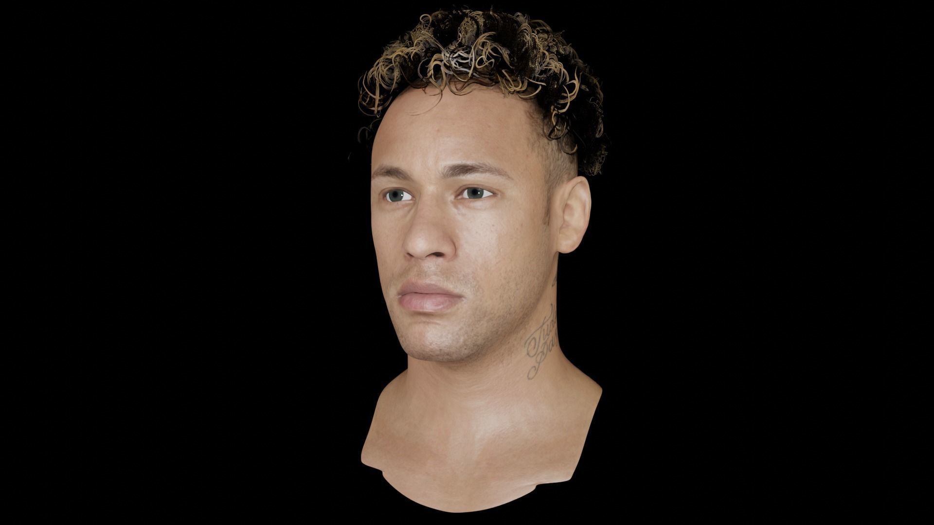 3D model Neymar Jr Junior soccer player head 3d model VR / AR / low ...
