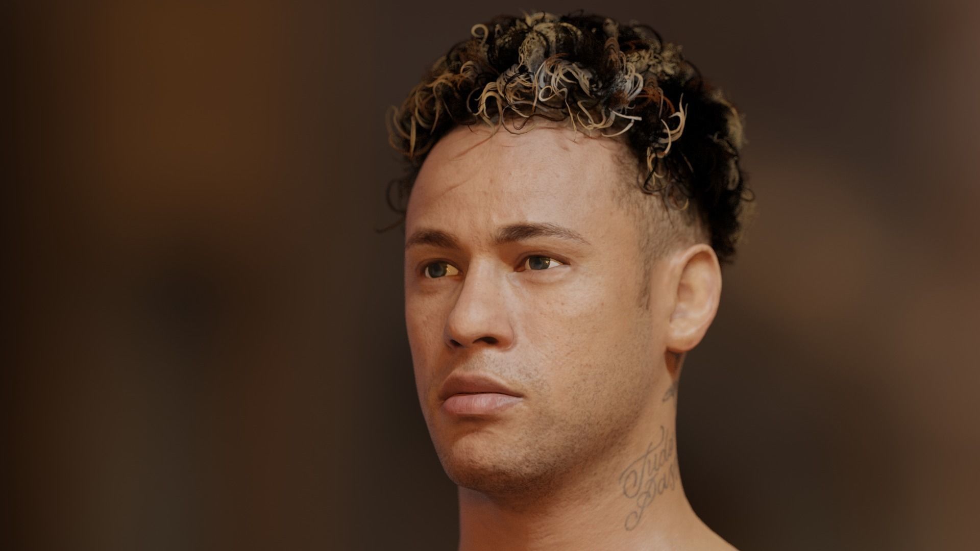 3D model Neymar Jr Junior soccer player head 3d model VR / AR / low ...
