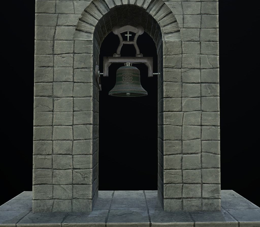 3D model Stone bell tower low poly 3 texture options VR / AR / low-poly ...