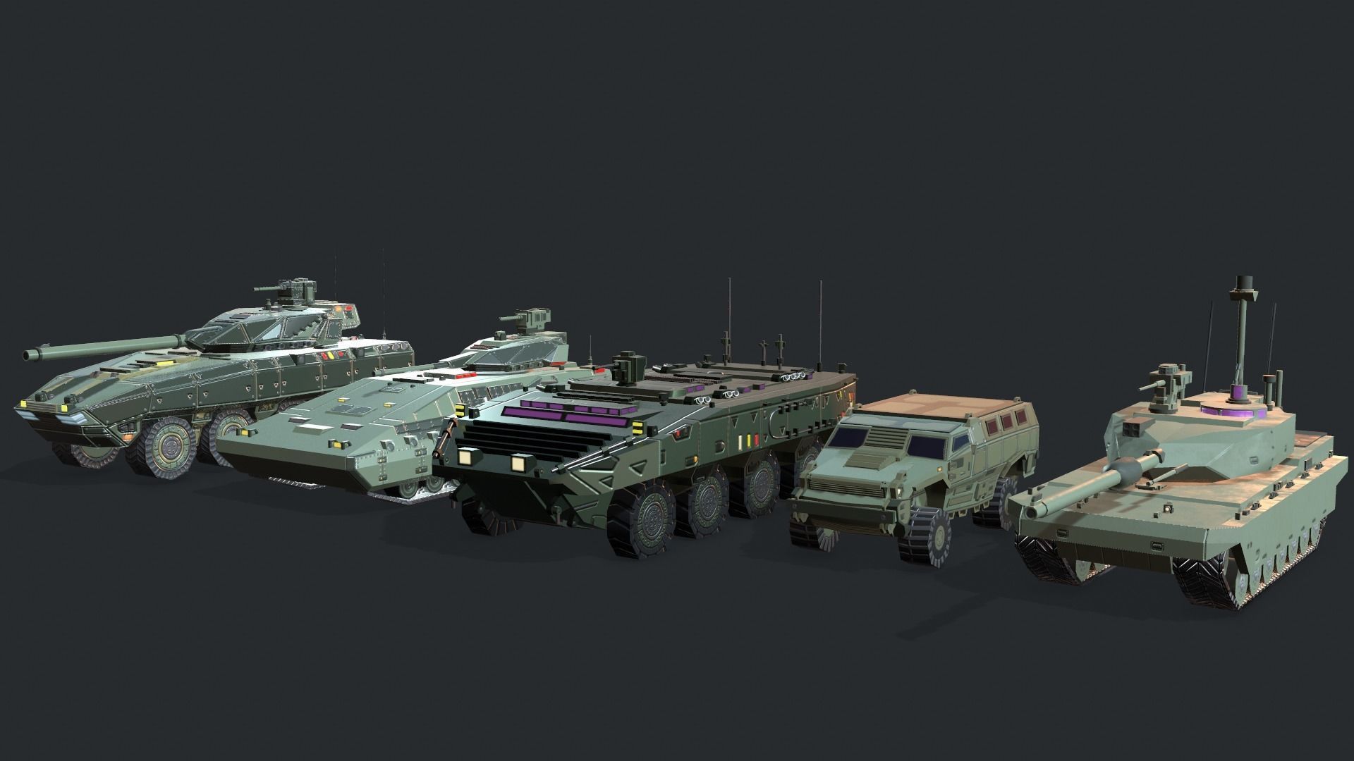 3D model Tanks For RTS Game Pack 2 VR / AR / low-poly | CGTrader