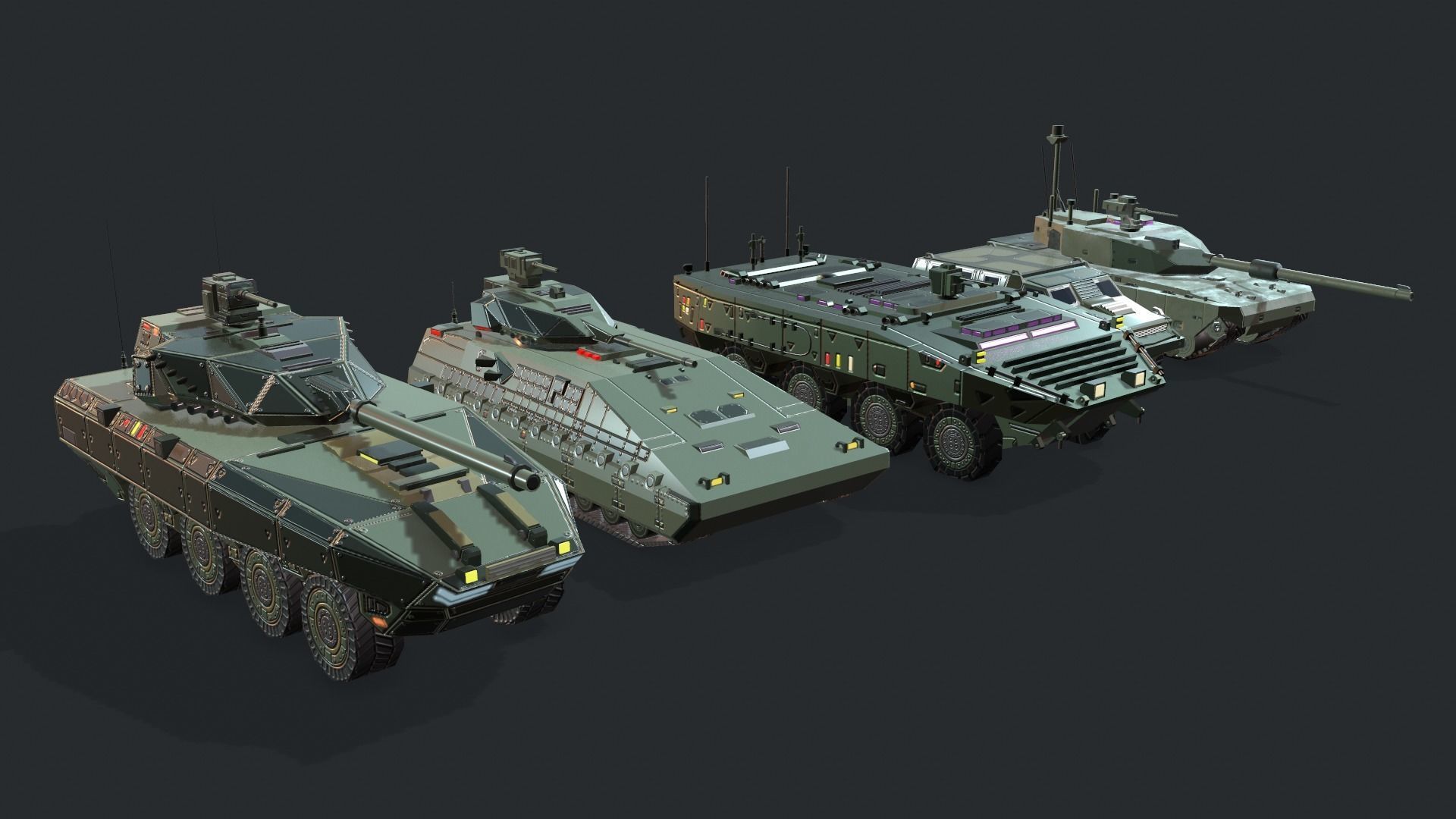 3D model Tanks For RTS Game Pack 2 VR / AR / low-poly | CGTrader