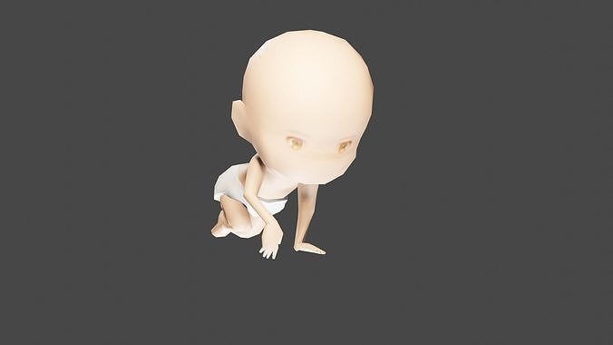 Baby Low Poly in diaper free VR / AR / low-poly 3D model rigged | CGTrader