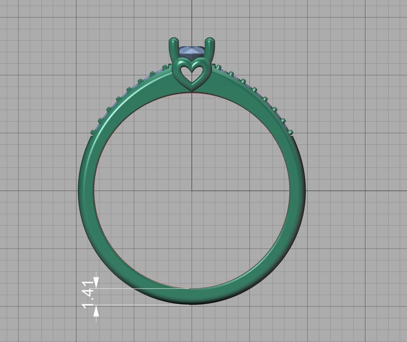 Promise Solitaire Ring Heart design Classic Ring 3dmodel 3D model 3D ...