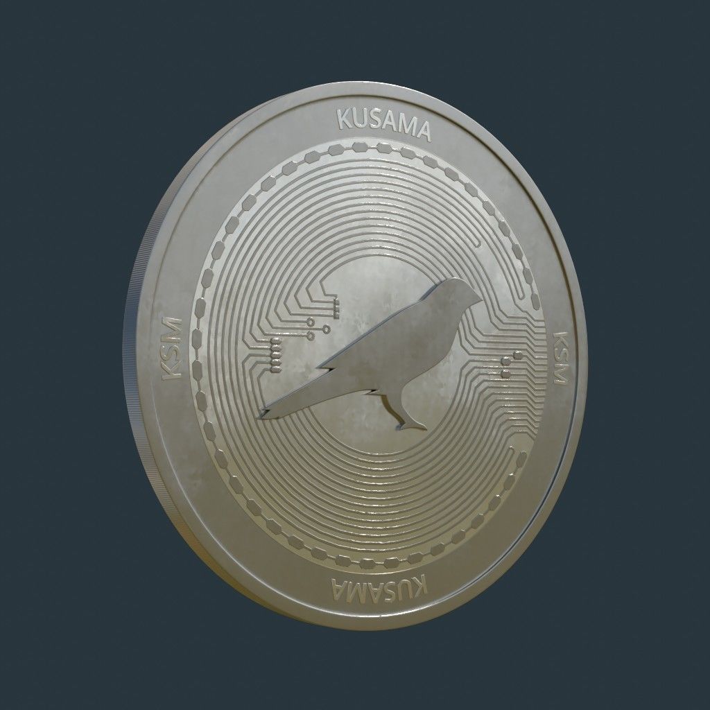 Kusama KSM - Cryptocurrency Coin 3D model | CGTrader