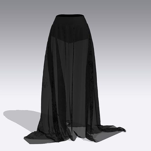 transparent skirt 3D model | CGTrader