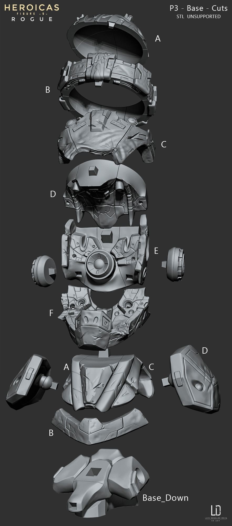 Heroicas - Figure 5 - Rogue - 3D print model STL 3D model 3D printable ...