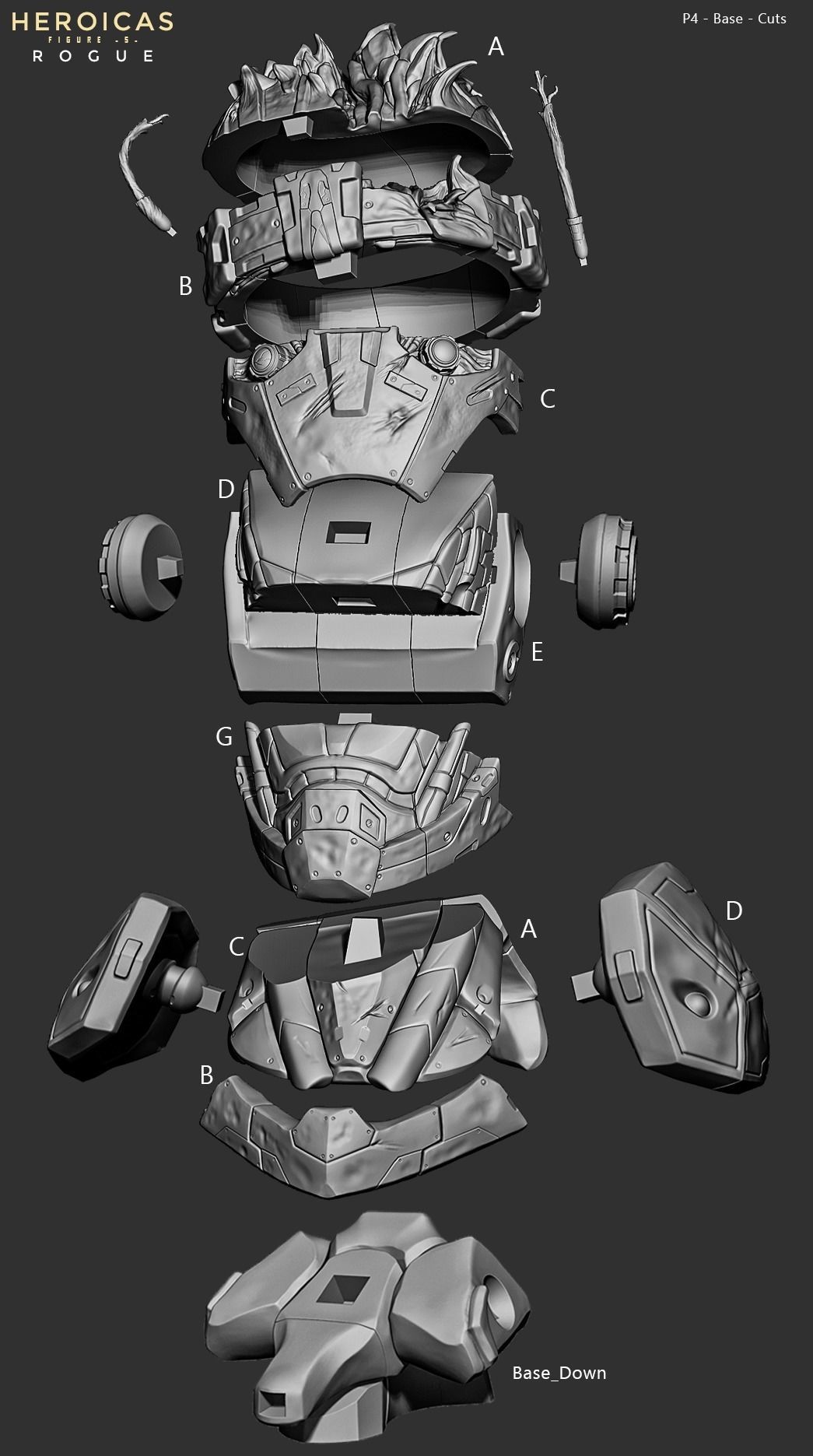 Heroicas - Figure 5 - Rogue - 3D print model STL 3D model 3D printable ...