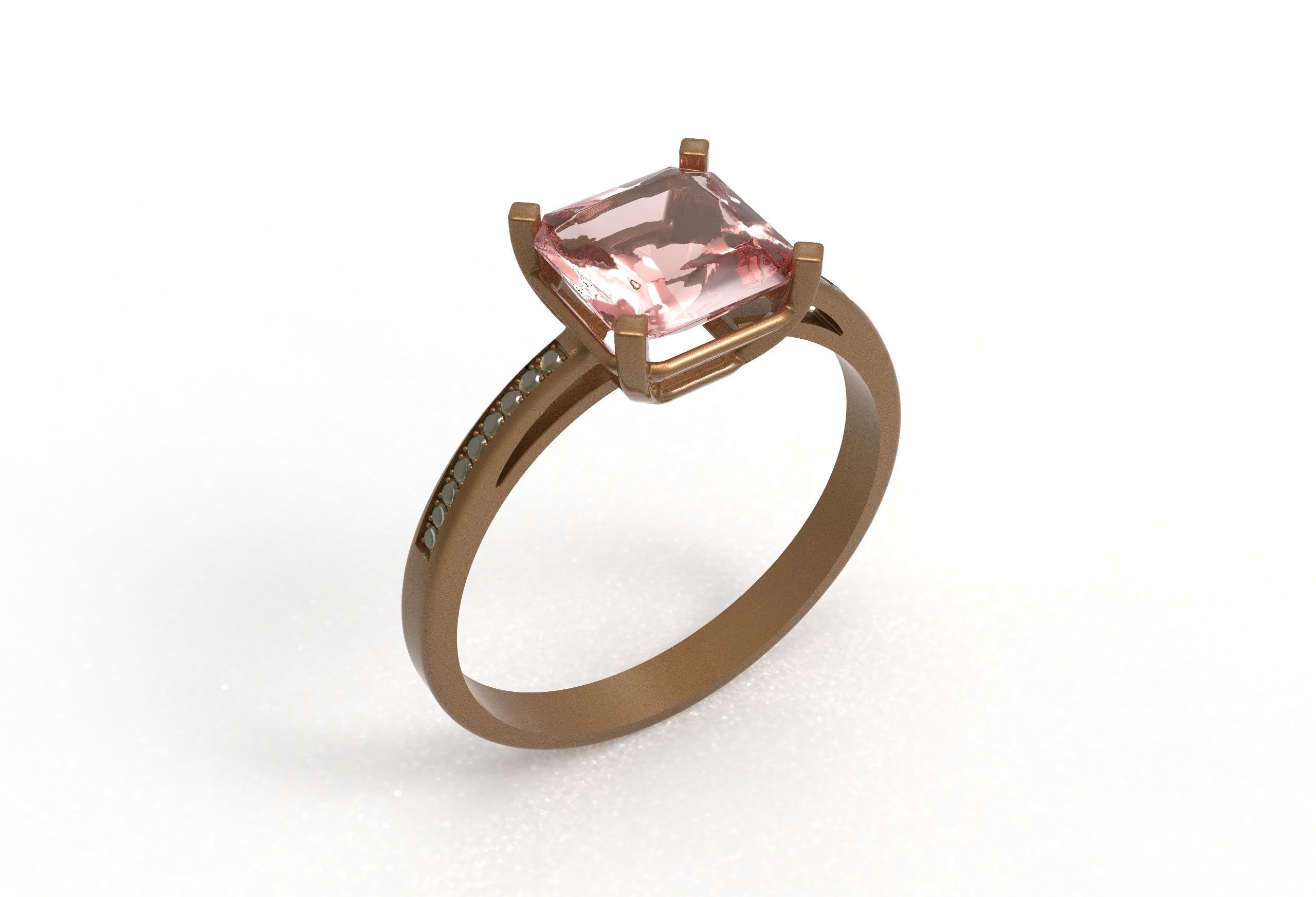 rose gold with gems 3D model | CGTrader