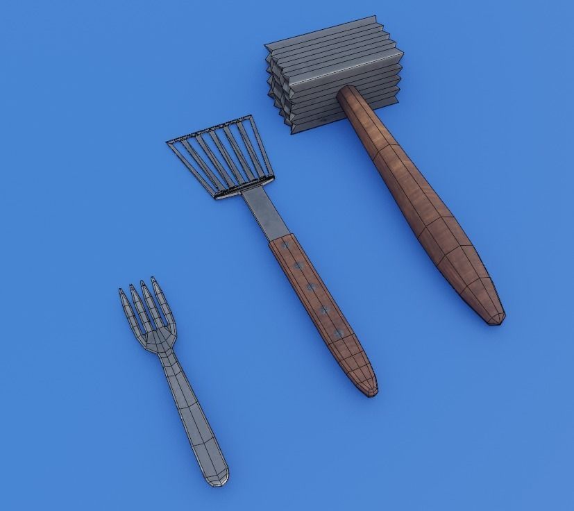 3D model Kitchen Utensils Collection - 1 VR / AR / low-poly | CGTrader