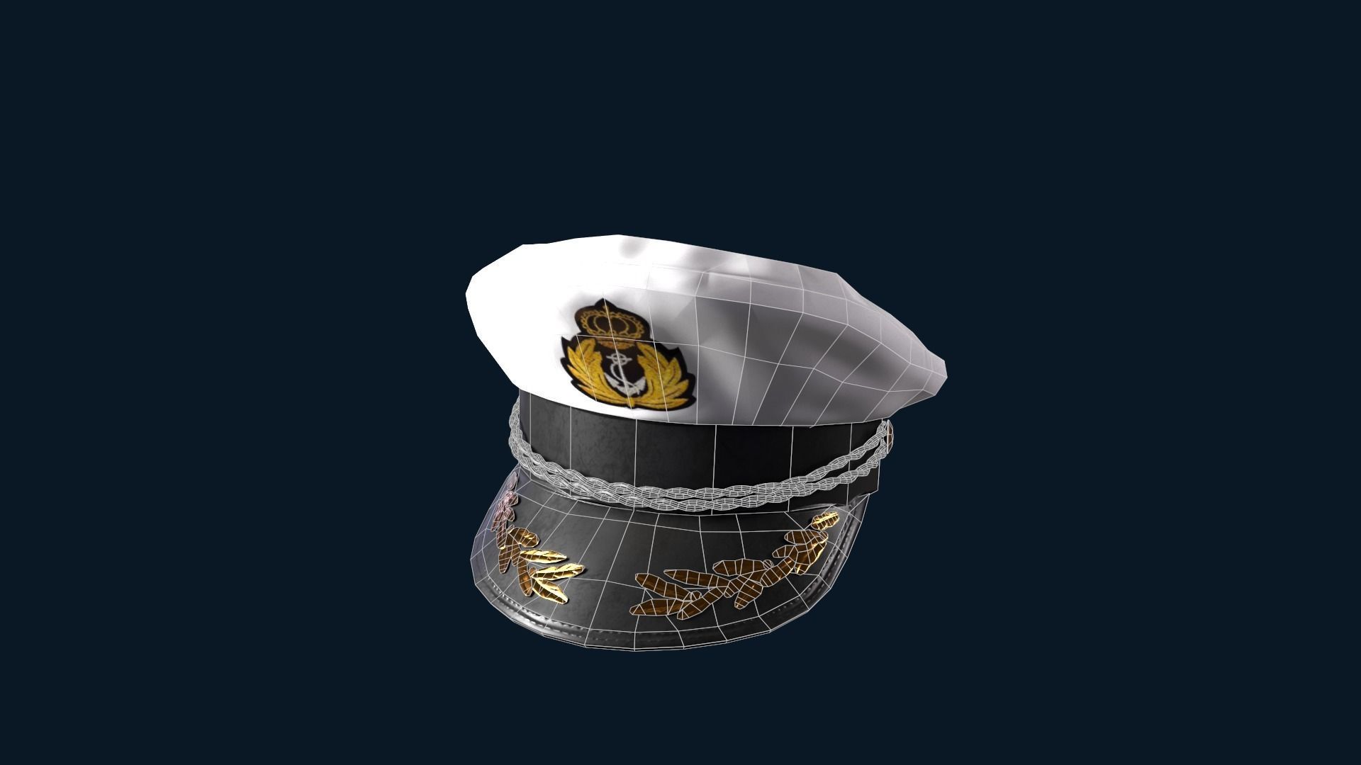 3D model captains cap pbr lowpoly gameready 3d ship VR / AR / low-poly ...