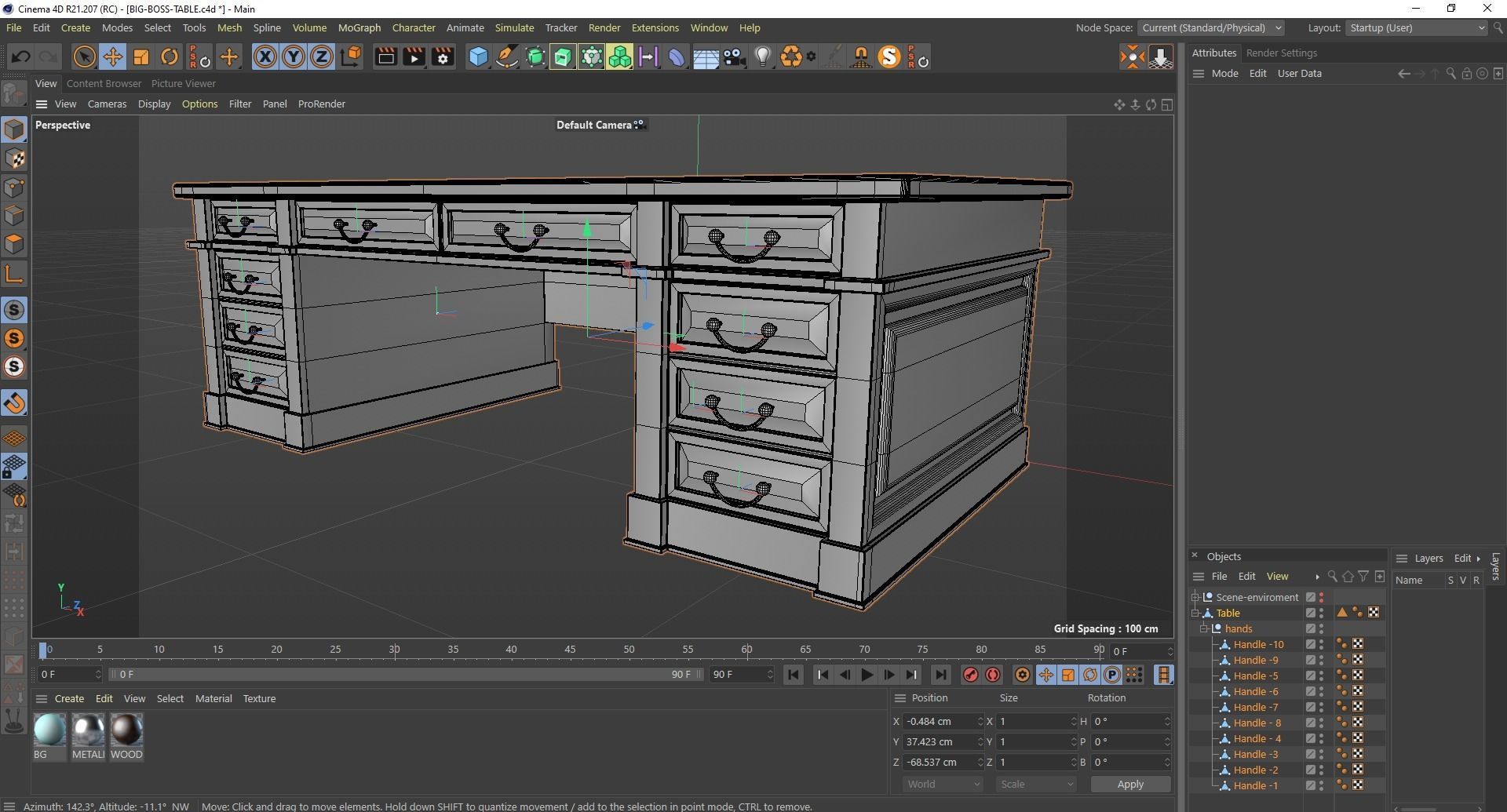 Wooden library table 3D model | CGTrader