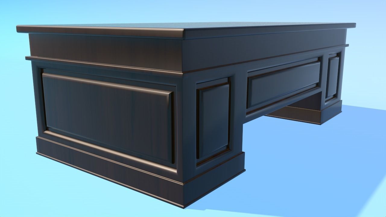 Wooden library table 3D model | CGTrader