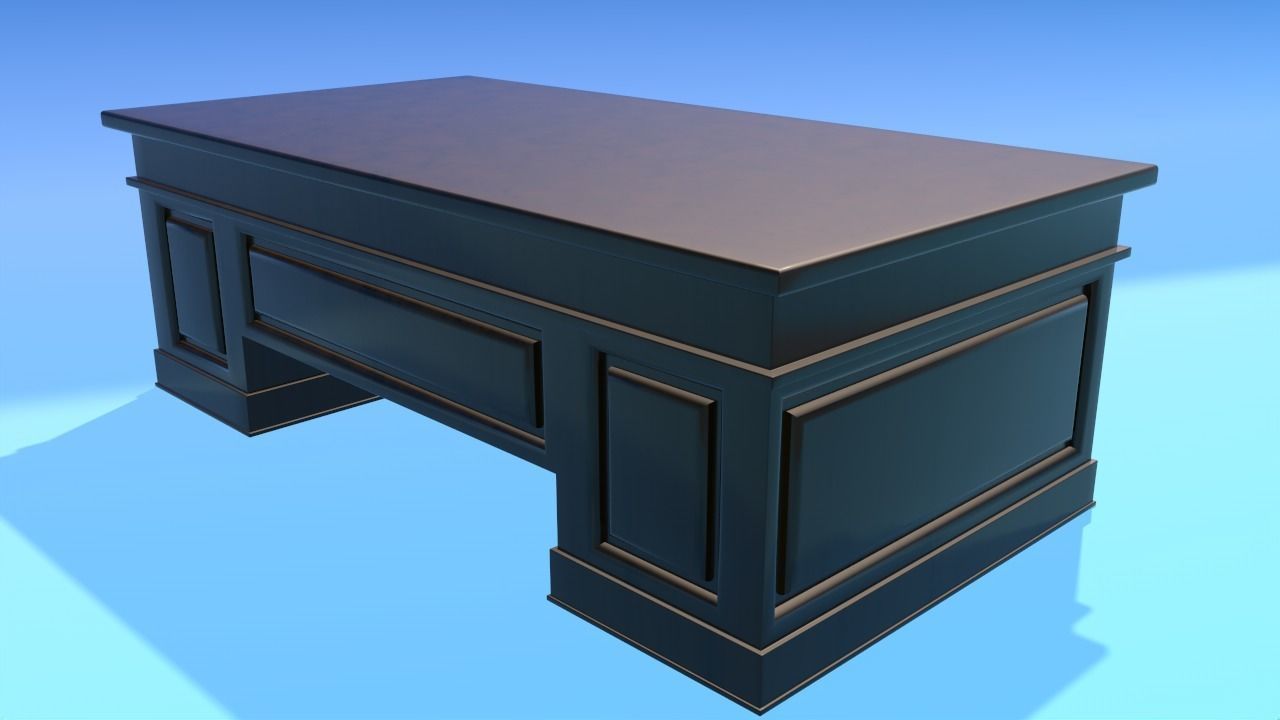Wooden library table 3D model | CGTrader
