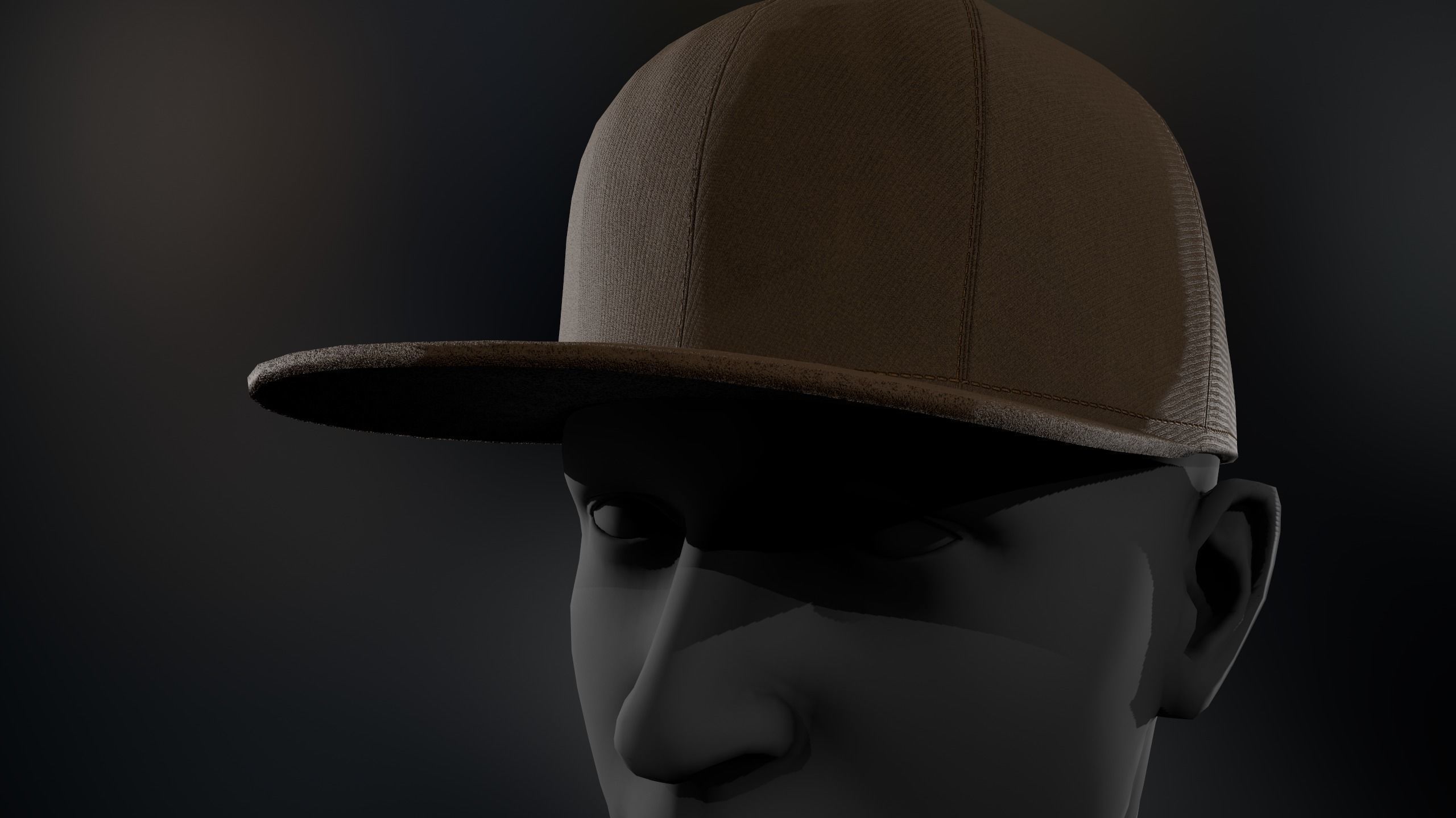 3D model Brown Snapback Cap VR / AR / low-poly | CGTrader