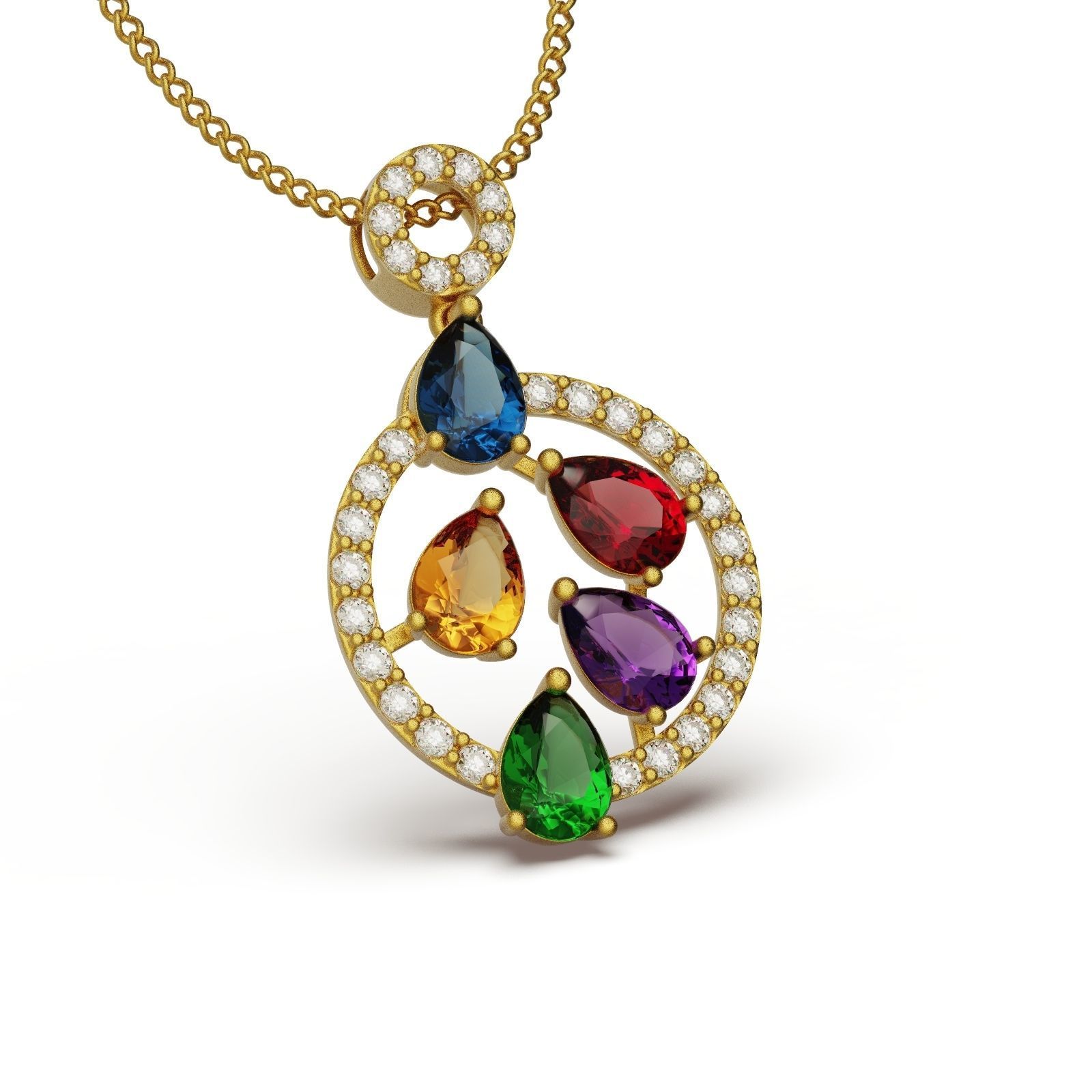 colorful necklace free 3D model 3D printable | CGTrader