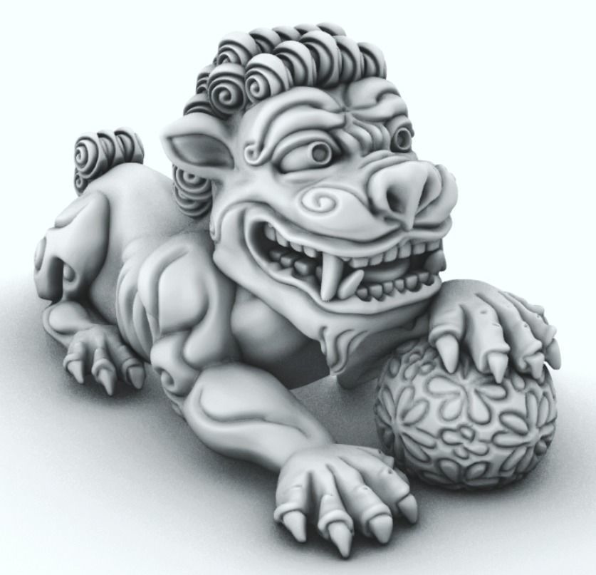 Foo Dog Fu Dog Chinese Dog 3D print model 3D model 3D printable | CGTrader