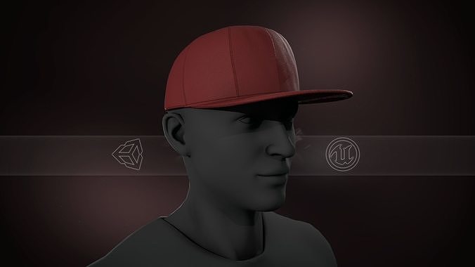 3D model Red Snapback Cap VR / AR / low-poly | CGTrader