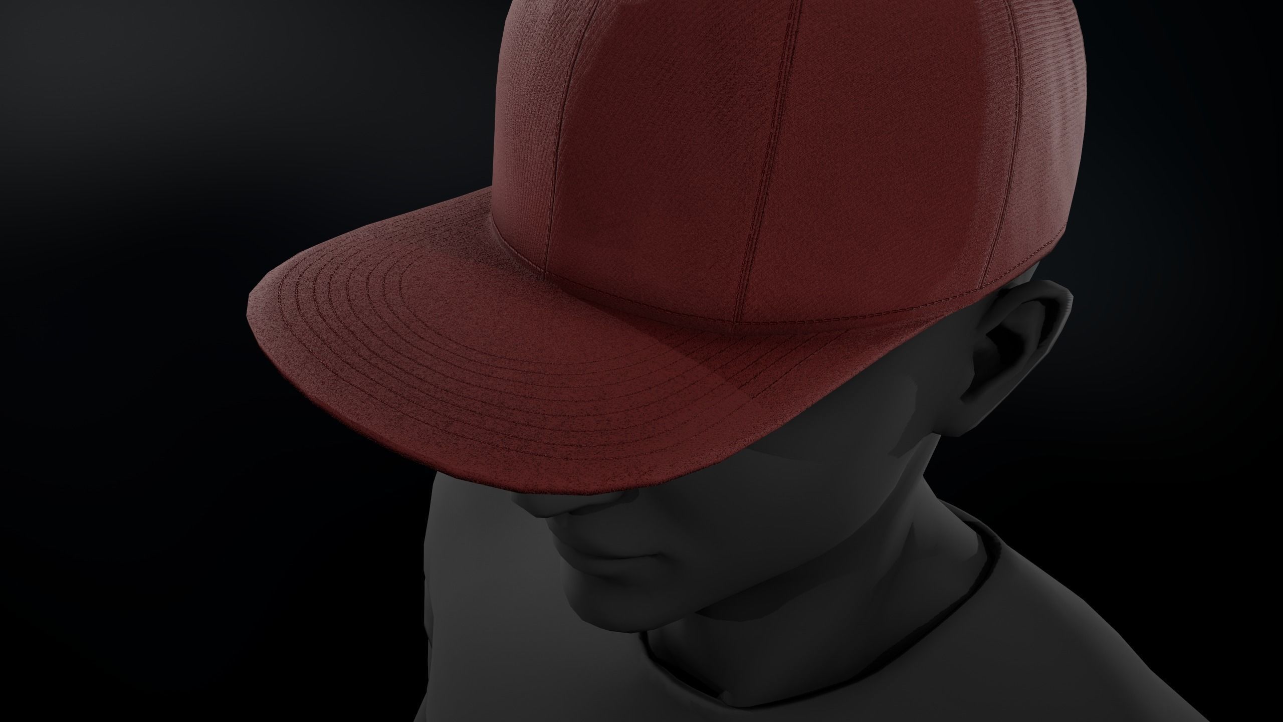3D model Red Snapback Cap VR / AR / low-poly | CGTrader