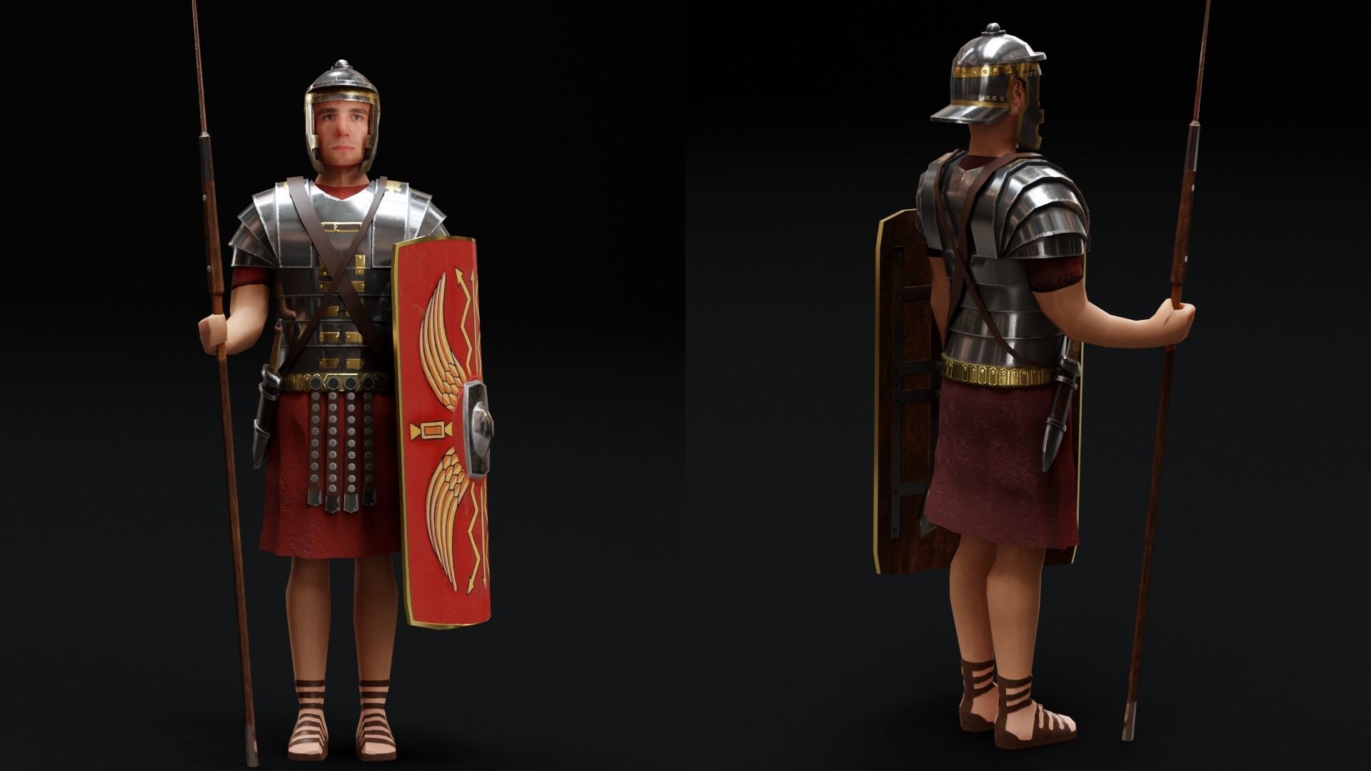 3D model Roman Soldier 2 VR / AR / low-poly | CGTrader