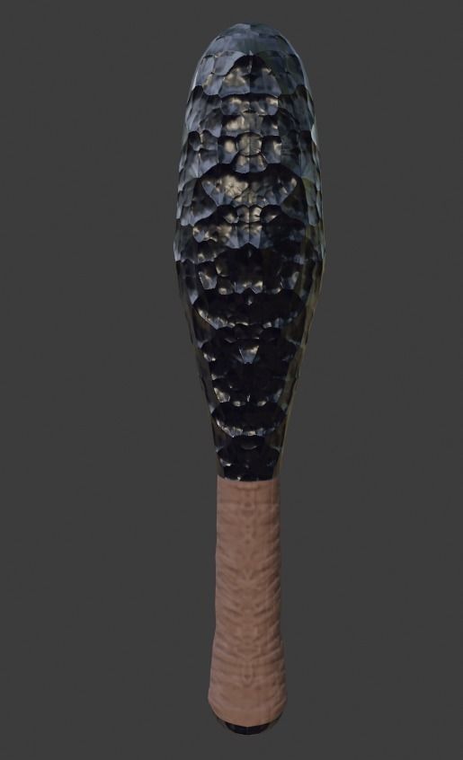 3D model golden-spiked obsidian cudgel VR / AR / low-poly | CGTrader