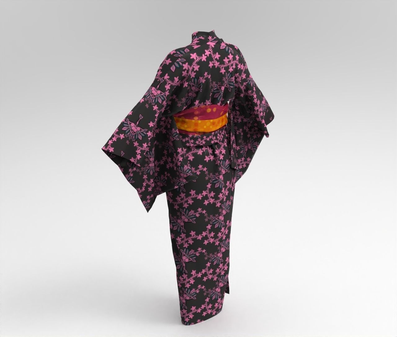 Yukata Dress 3D model | CGTrader