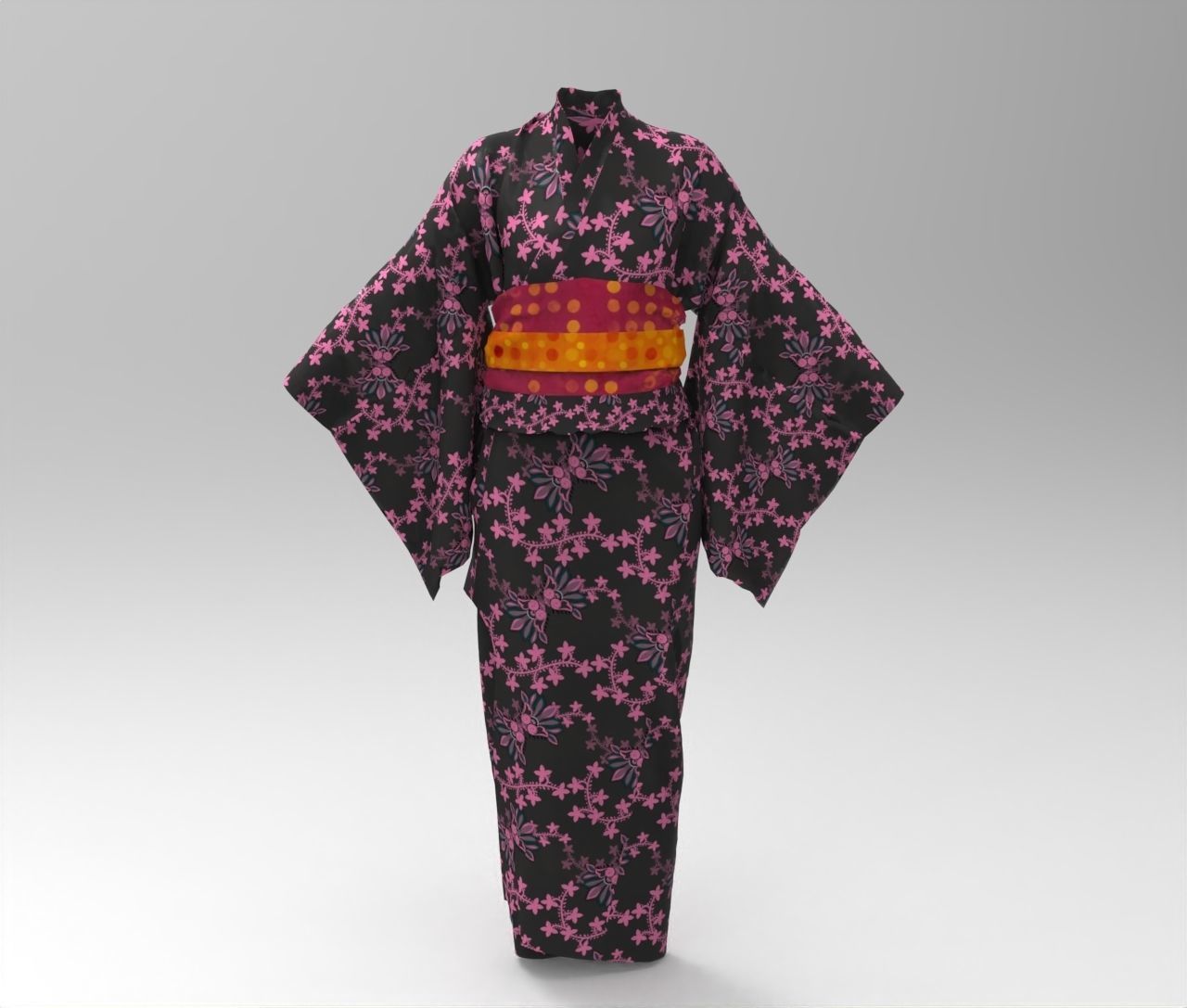 Yukata Dress 3D model | CGTrader