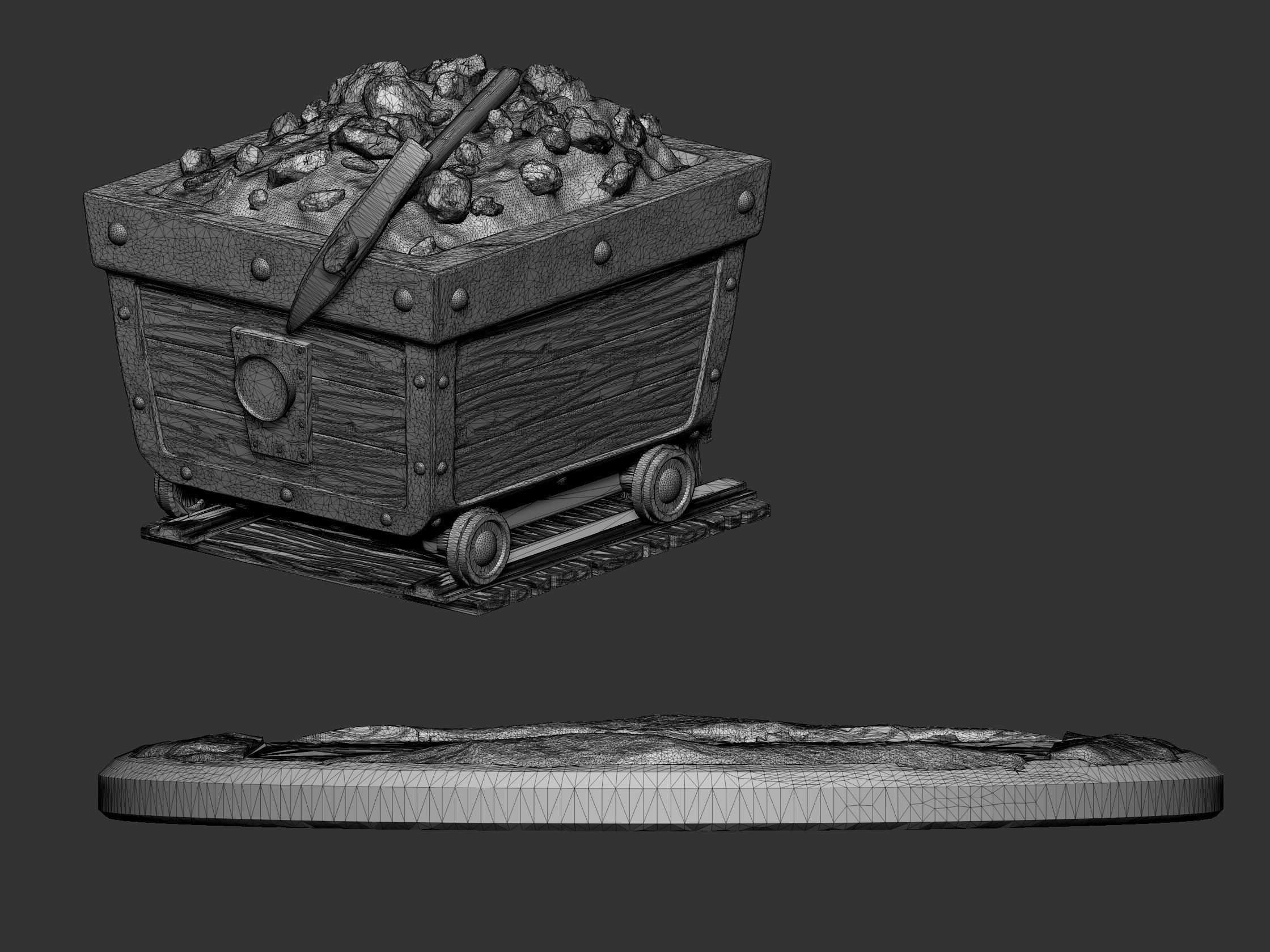 Mine Cart 3D Print Coal Cart 3D Print 3D model 3D printable | CGTrader