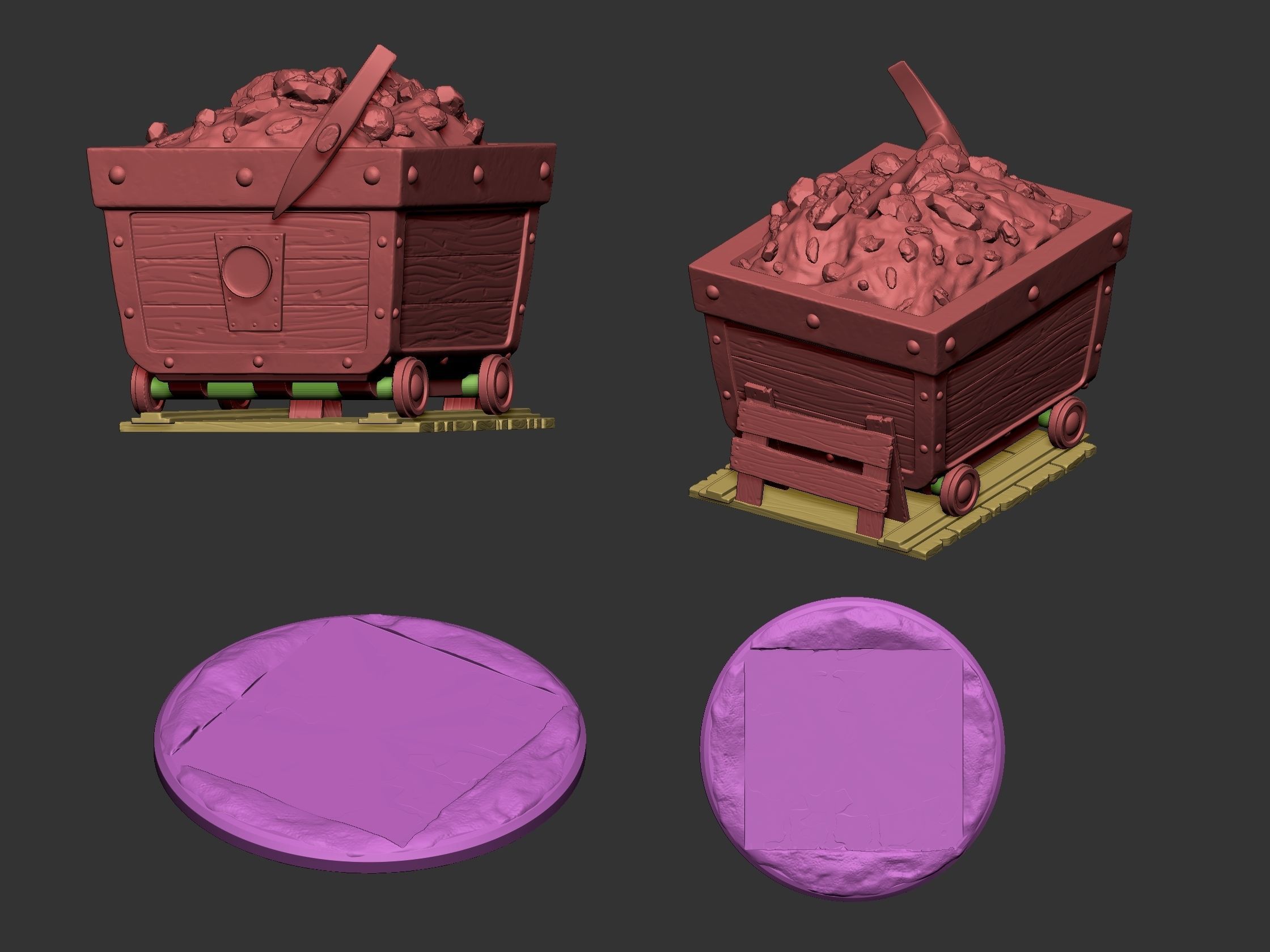 Mine Cart 3D Print Coal Cart 3D Print 3D model 3D printable | CGTrader