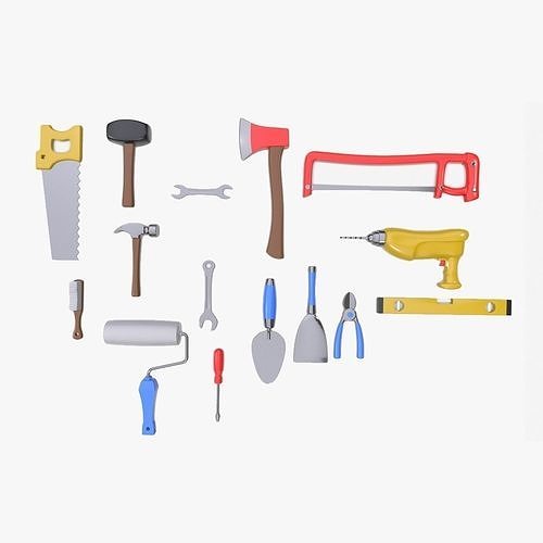 Cartoon Hand Tool Collection 3D model | CGTrader