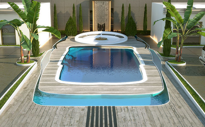 Pool Landscape 3D model | CGTrader